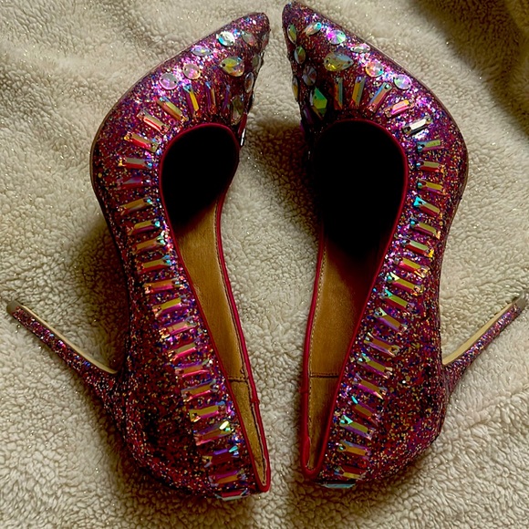 Shoes | Steve Madden Magenta Colored Embellished Pumps | Poshmark